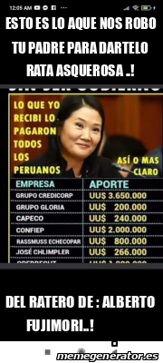 Meme Personalizado - ESTO ES LO AQUE NOS ROBO TU PADRE PARA DARTELO ...