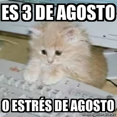 Meme Personalizado - ES 3 DE AGOSTO O ESTRÉS DE AGOSTO - 33411833