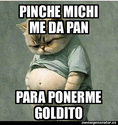 Meme Personalizado - Pinche Michi me da pan Para ponerme goldito - 33440270