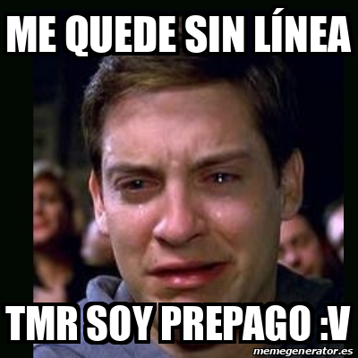 Meme crying peter parker - Me quede sin línea Tmr soy prepago :v - 33445660