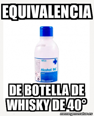 Meme Personalizado - Equivalencia De botella de whisky de 40° - 33448328