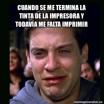 Meme crying peter parker - cuando se me termina la tinta de la ...