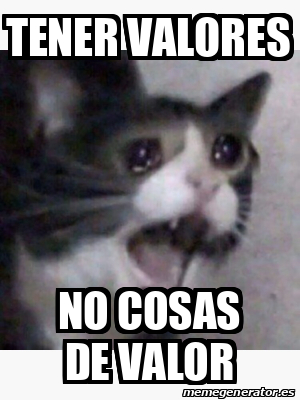 Meme Personalizado - tener valores no cosas de valor - 33454298