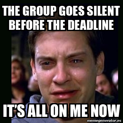 Meme crying peter parker - the group goes silent before the deadline it ...