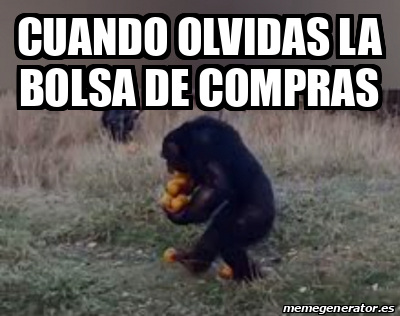 Meme Personalizado - Cuando olvidas la bolsa de compras - 33464755