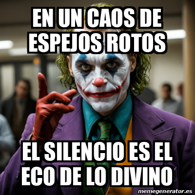 Meme Personalizado - En un caos de espejos rotos El silencio es el eco ...