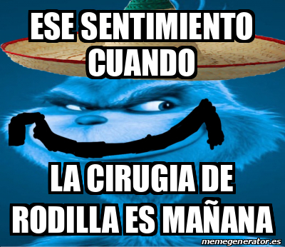 Meme Personalizado - Ese sentimiento cuando La cirugia de rodilla es ...