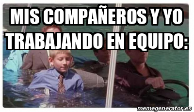 Meme Personalizado - MIS COMPAÑEROS Y YO TRABAJANDO EN EQUIPO: - 33472633