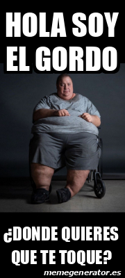 Meme Personalizado - Hola soy el gordo ¿Donde quieres que te toque ...