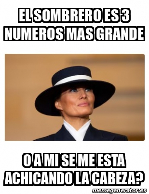 Meme Personalizado - el sombrero es 3 numeros mas grande o a mi se me ...