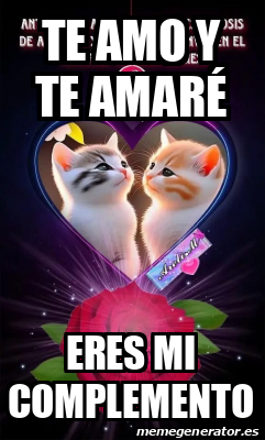 Meme Personalizado - Te amo y te amaré Eres mi complemento - 33051893