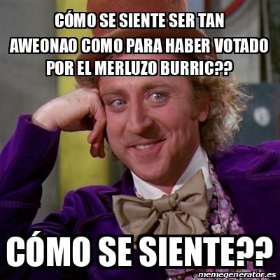 Meme Willy Wonka - Cómo se siente ser tan aweonao como para haber ...