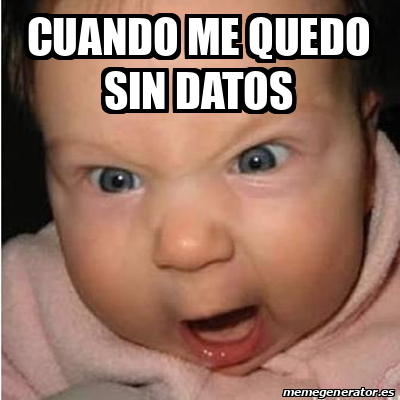 Meme Bebe furioso - cuando me quedo sin datos - 33057961