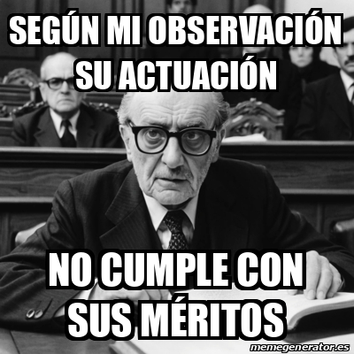 Meme Personalizado - Según mi observación su actuación No cumple con ...