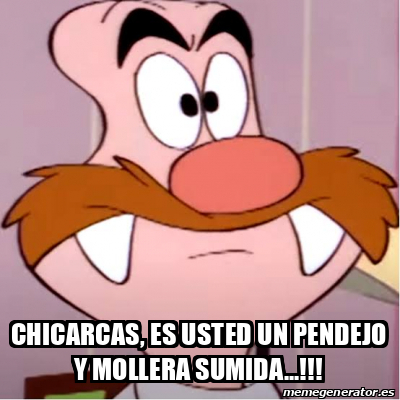 Meme Personalizado - Chicarcas, es usted un pendejo y mollera sumida ...