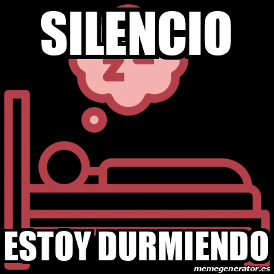 Meme Personalizado - Silencio Estoy durmiendo - 33503800