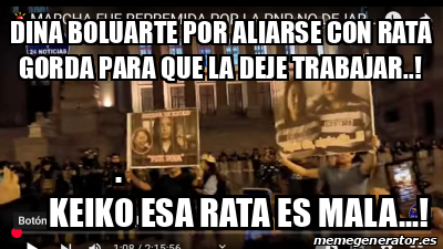 Meme Personalizado - DINA BOLUARTE POR ALIARSE CON RATA GORDA PARA QUE ...