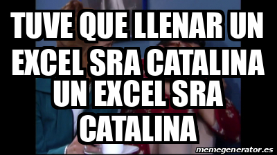 Meme Personalizado - TUVE QUE LLENAR UN EXCEL SRA CATALINA UN EXCEL SRA ...