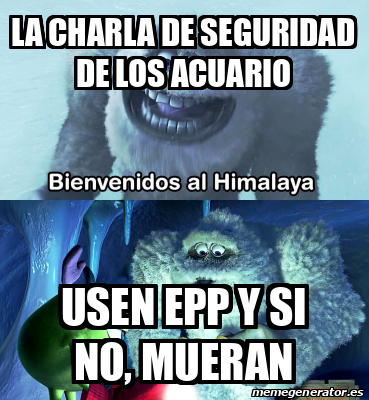 Meme Personalizado - La charla de seguridad de los Acuario Usen EPP y ...