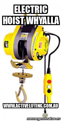 Meme Personalizado - Electric hoist Whyalla www.activelifting.com.au ...