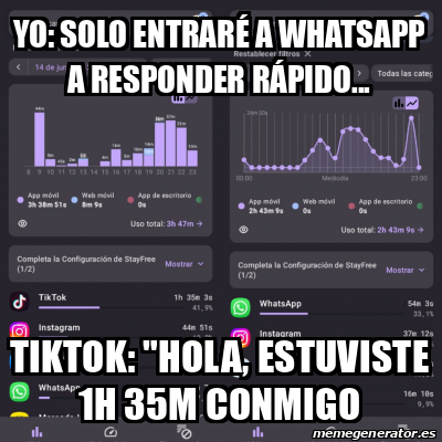 Meme Personalizado - Yo: solo entraré a WhatsApp a responder rápido ...