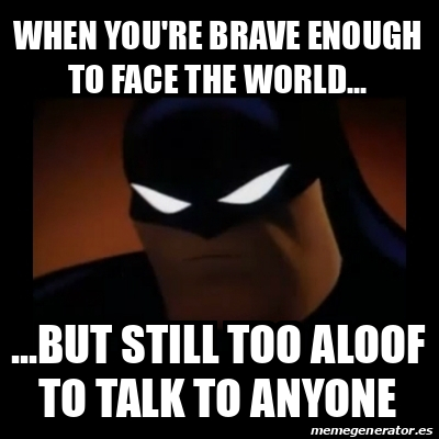 Meme Disapproving Batman - When you're Brave enough to face the world ...