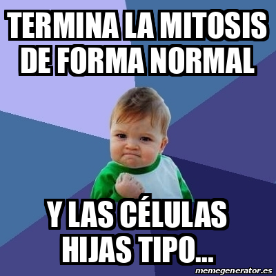 Meme Bebe Exitoso - termina la mitosis de forma normal y las células ...
