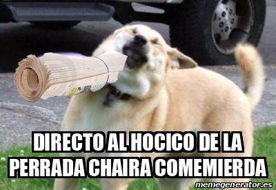 Meme Personalizado - Directo al hocico de la perrada chaira comemierda ...