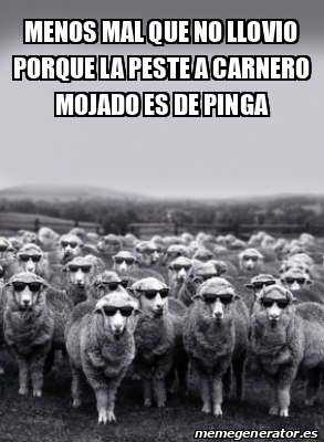 Meme Personalizado - menos mal que no llovio porque la peste a carnero ...