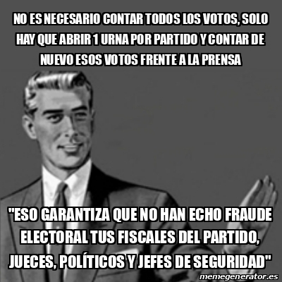 Meme Correction Guy - no es necesario contar todos los votos, solo hay ...