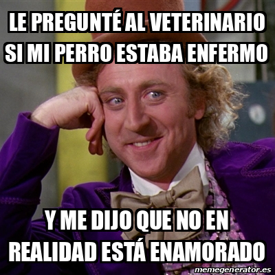 Meme Willy Wonka - Le pregunté al veterinario si mi perro estaba ...