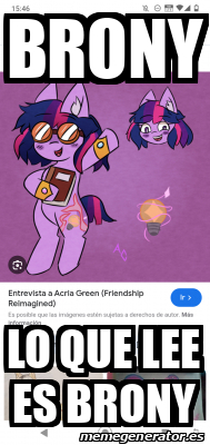 Meme Personalizado - Brony Lo que Lee es brony - 33644409