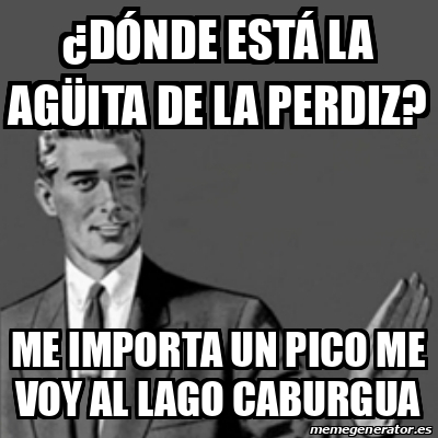 Meme Correction Guy - ¿dónde está la agüita de la perdiz? me importa un ...