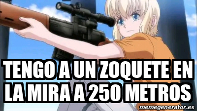 Meme Personalizado - Tengo a un zoquete en la mira a 250 metros - 33664075