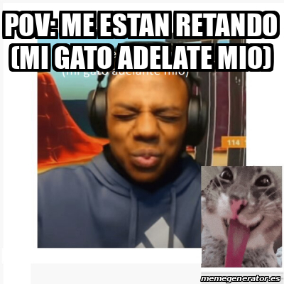 Meme Personalizado - pov: me estan retando (mi gato adelate mio) - 33683809