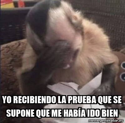 Meme Personalizado - Yo recibiendo la prueba que se supone que me había ...