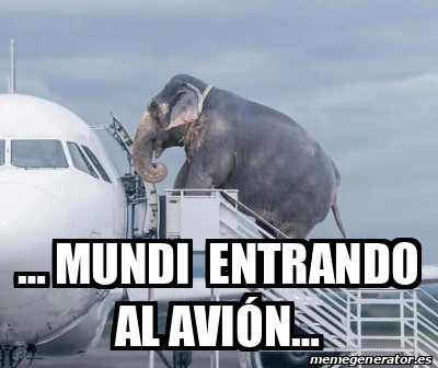 Meme Personalizado - … mundi entrando al avión… - 33071782