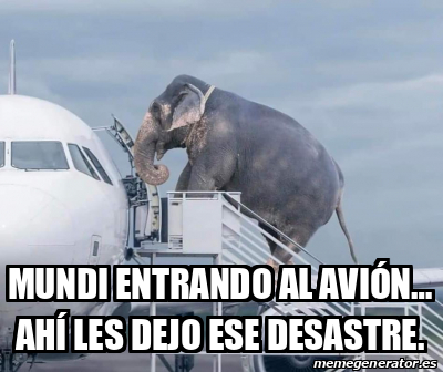 Meme Personalizado - Mundi entrando al avión… ahí les dejo ese desastre ...