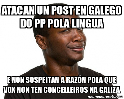 Meme Personalizado - Atacan un post en galego do PP pola lingua E non ...