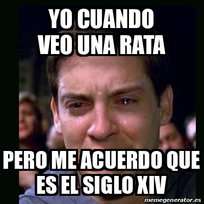 Meme crying peter parker - Yo cuando veo una rata Pero me acuerdo que ...