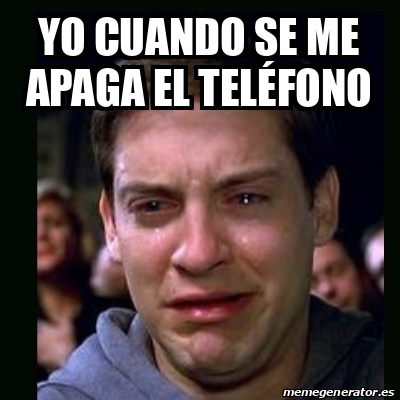 Meme crying peter parker - Yo cuando se me apaga el teléfono - 33075697