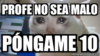 Meme Personalizado - Profe no sea malo Póngame 10 - 33080354