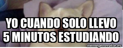 Meme Personalizado - yo cuando solo llevo 5 minutos estudiando - 33085062