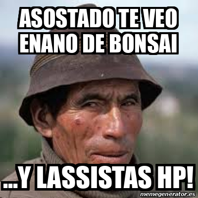 Meme Personalizado - Asostado te veo Enano de Bonsai ...y lassistas HP ...