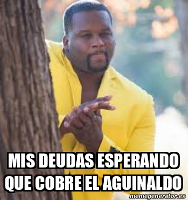 Meme Personalizado - MIS DEUDAS ESPERANDO QUE COBRE EL AGUINALDO - 33093688