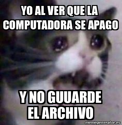 Meme Personalizado - yo al ver que la computadora se apago y no guuarde ...