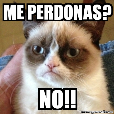 Meme Grumpy Cat - Me perdonas? No!! - 4019939