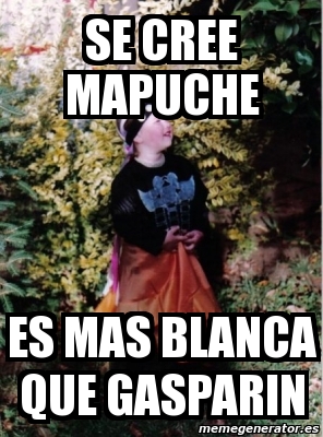 Meme Personalizado - SE CREE MAPUCHE ES MAS BLANCA QUE GASPARIN - 4134498
