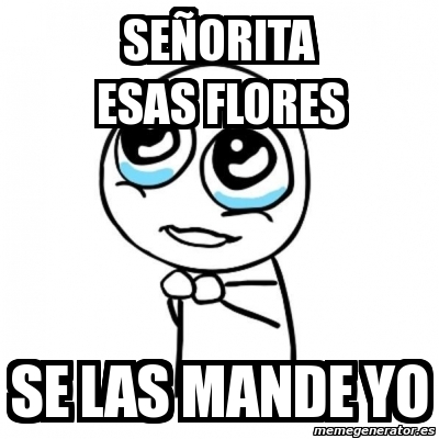 Meme Por favor - seÃ±orita esas flores se las mande yo - 4137441