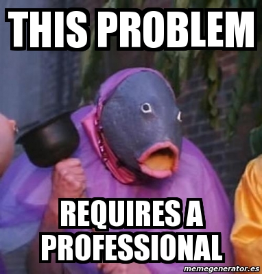 Meme Personalizado - this problem requires a professional - 4025348